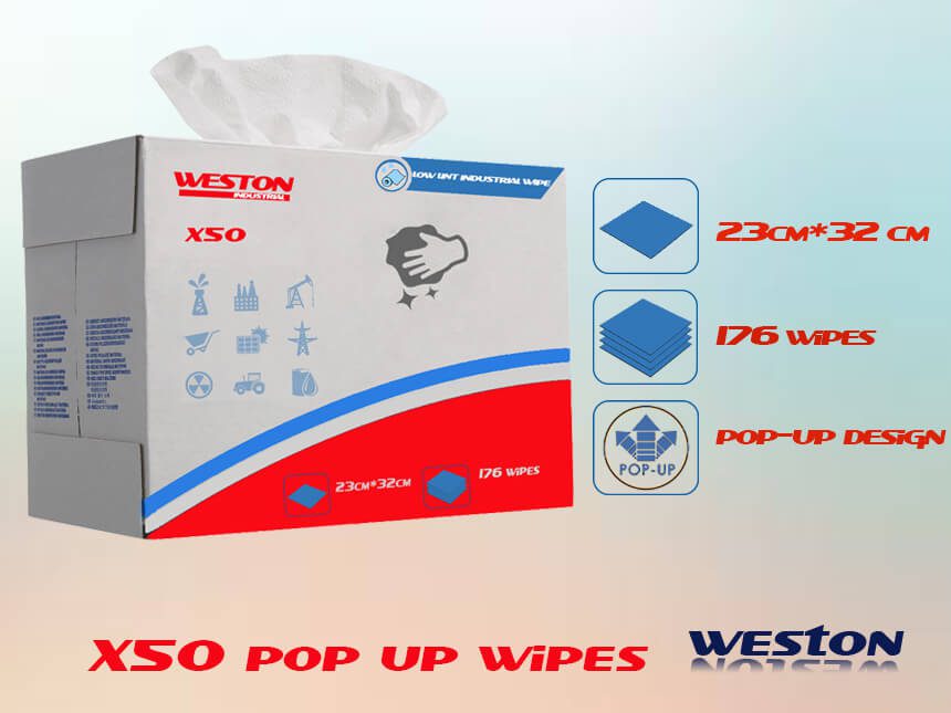 Weston X50 Similar To Pop-Up Box Woodpulp Spunlace Wipes