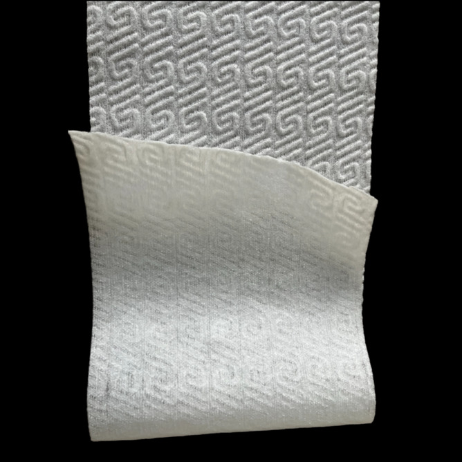 Reusable durable white embossed S-shape floor wipes by Weston