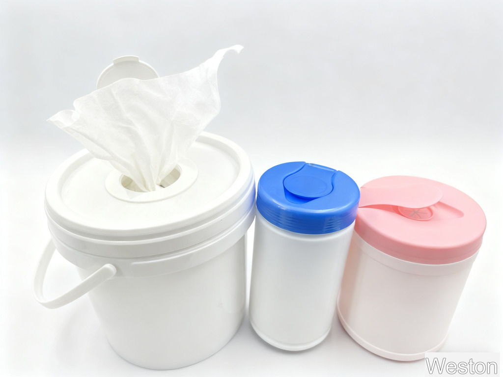 Hygienic pop-up canister containing high-quality spunlace nonwoven wipes